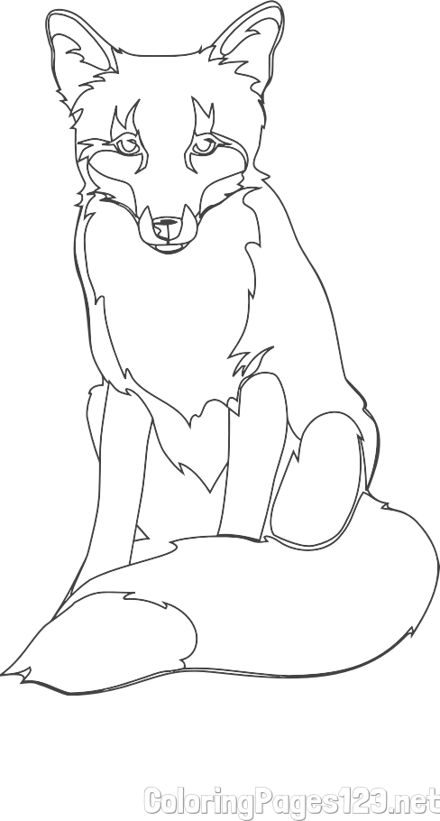 Realistically Depicted Fox Coloring Page