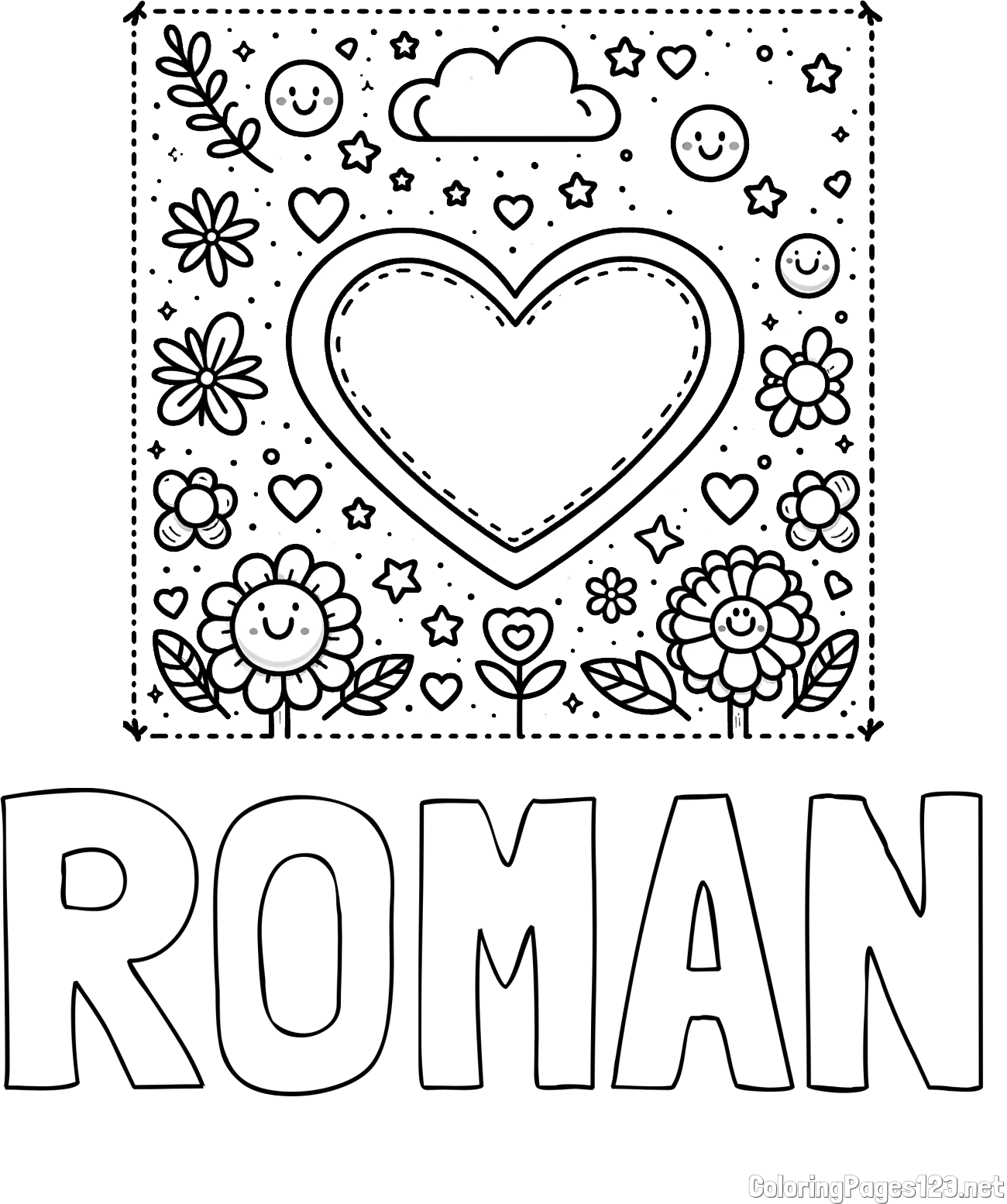 ROMAN Coloring Page alongside Free Printable Coloring Page of Heart and ...
