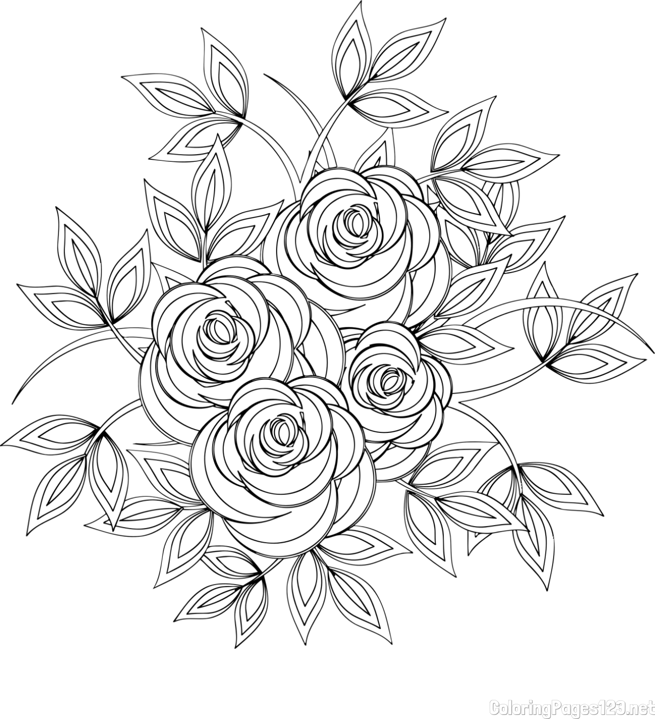 Rose Mandala Coloring Page