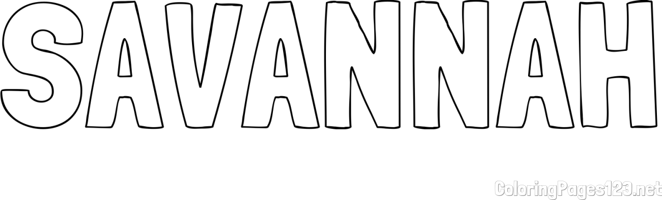 SAVANNAH Coloring Page