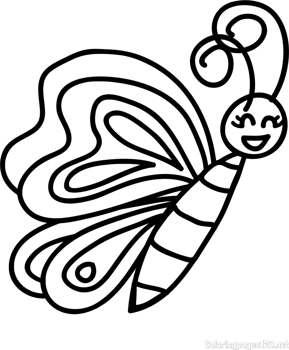 Simple Butterfly Coloring Page