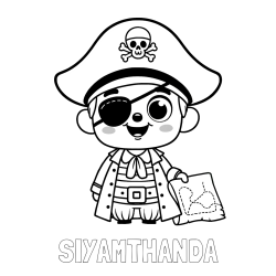 SIYAMTHANDA Coloring Page and Cute Pirate Coloring Page