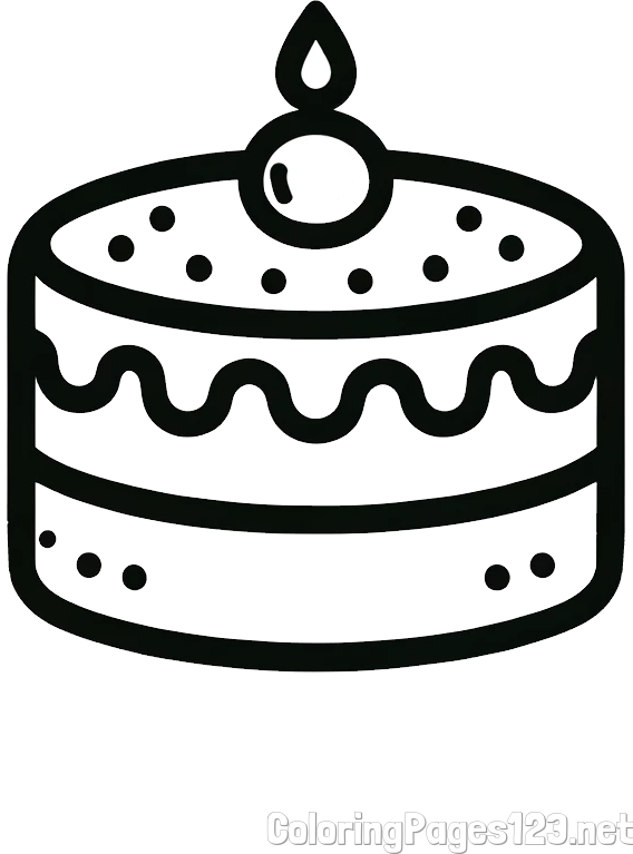 Small Children’s Cake Coloring Page