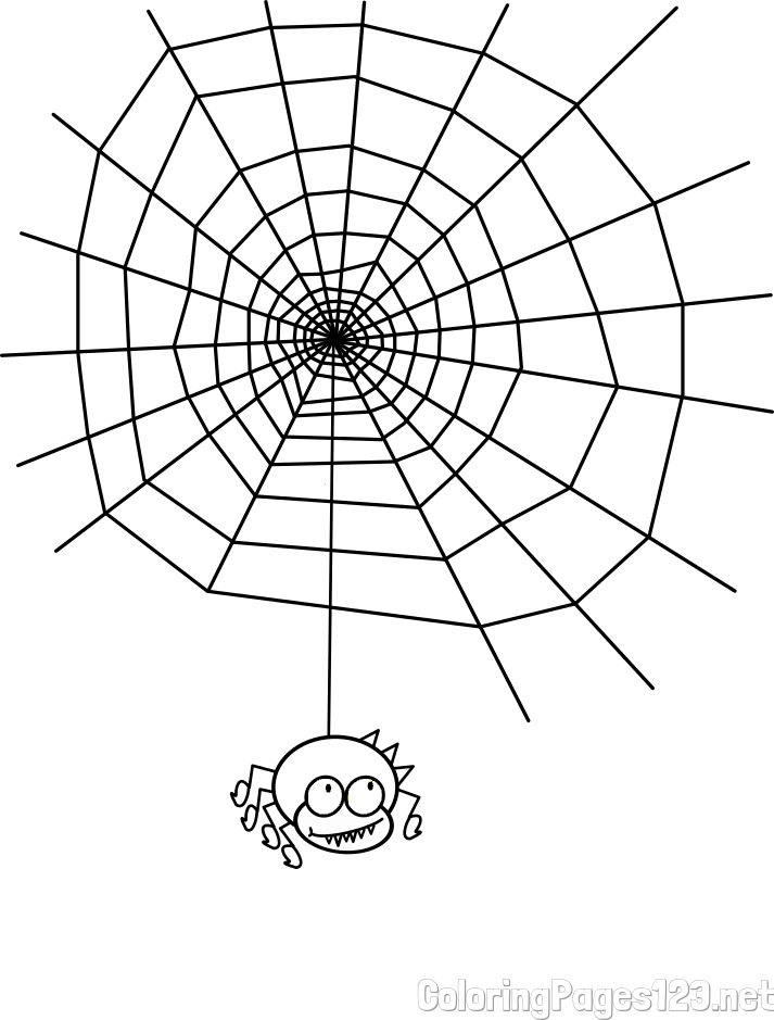 Spider Web Coloring Page