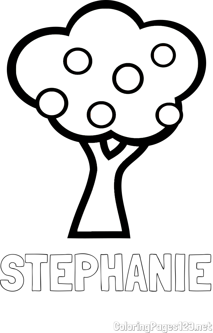 Stephanie Name Designs Cursive Sketch Coloring Page