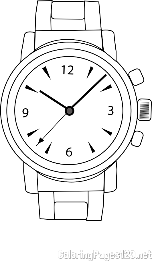 Wristwatch Coloring Page